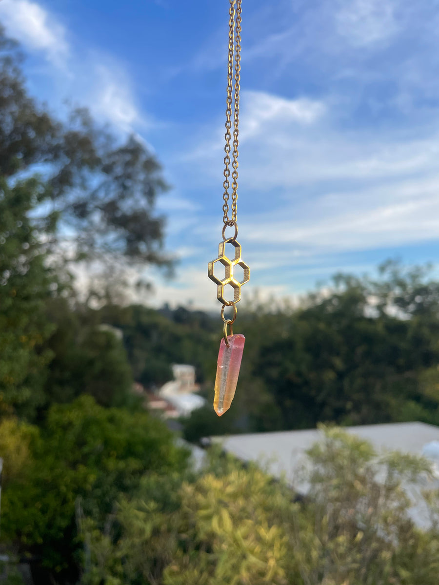 Honeycomb Sunset Crystal Pendant – Crop It Like It's Hot